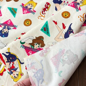 Lisenced//vintage Sailor Moon Oxford Fabric/ White SCRAP (64*138cm) No ...
