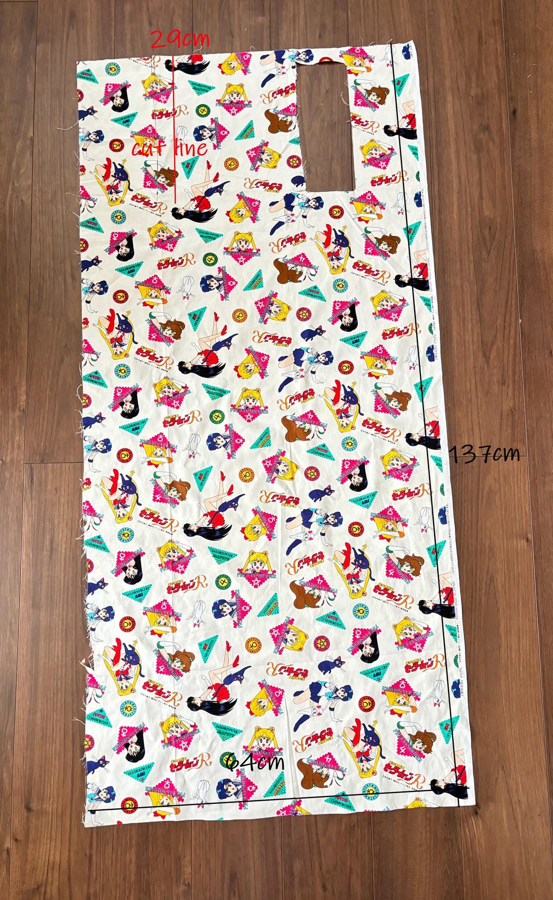 Lisenced//vintage Sailor Moon Oxford Fabric/ White SCRAP (64*138cm) No ...