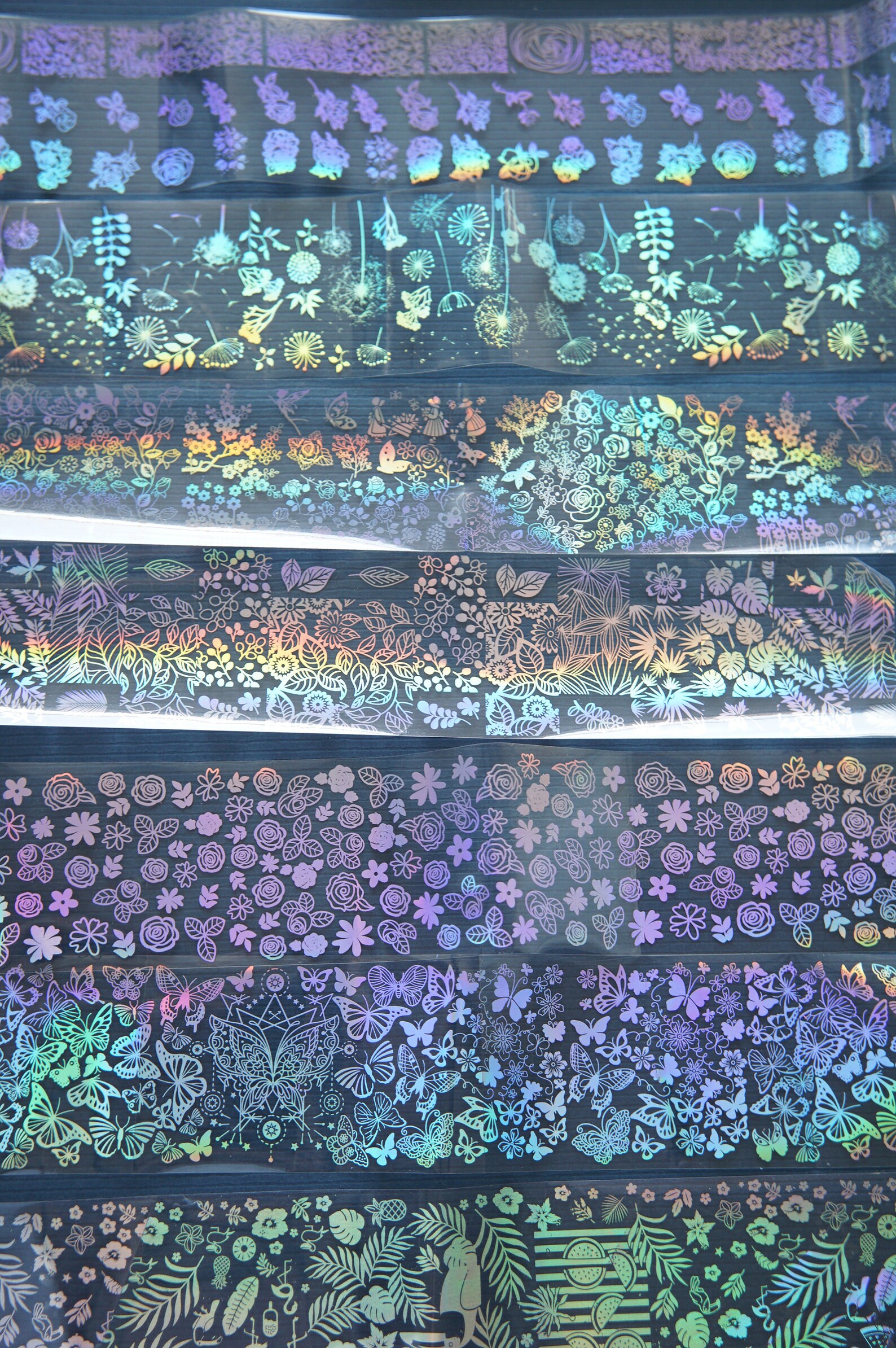 Limited Stock// 7 Holographic Sheets Holo Film for Nail Deco | Etsy