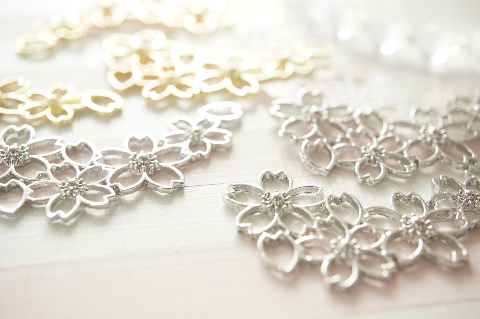 2-5 Pcs Open Back Bezel Charms/ Four Sakura Flowers 53mm24mm - Etsy