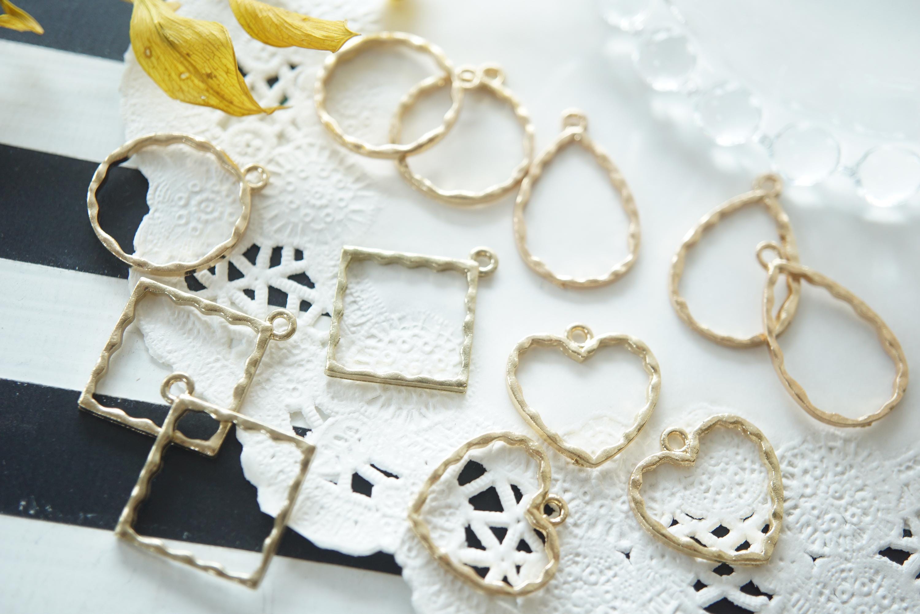 5 Pcs Open Back Bezel Charms / Simple Shapes (17-24mm) AZ1052 - Etsy