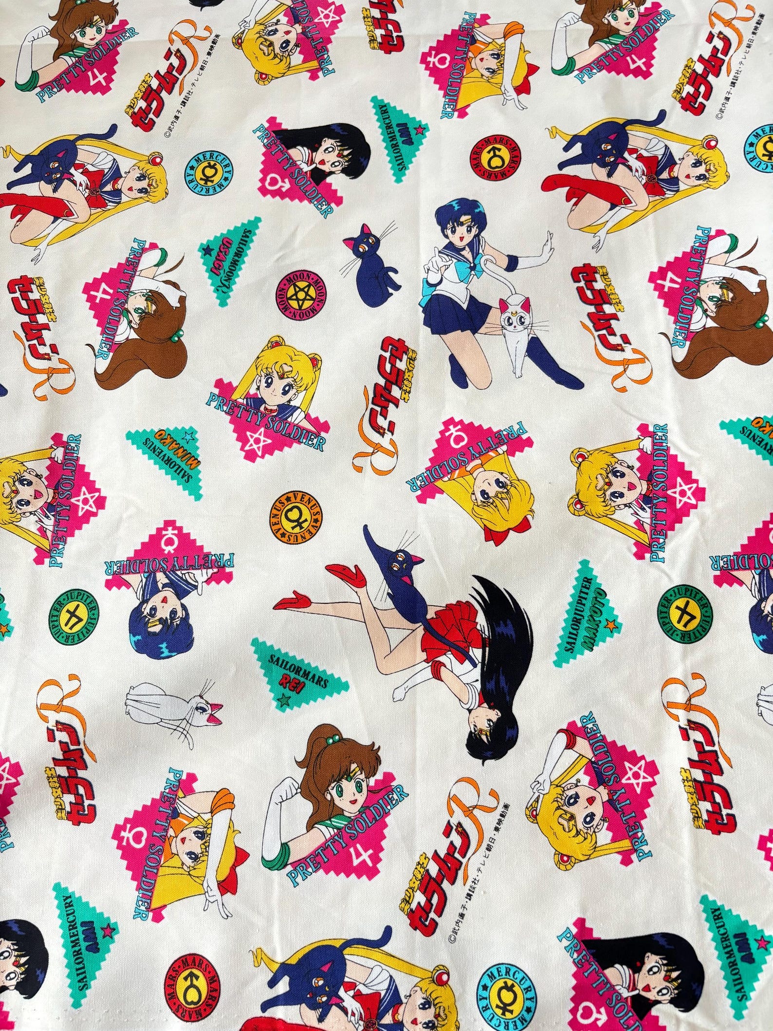 Lisenced//vintage Sailor Moon Oxford Fabric/ White SCRAP (64*138cm) No ...