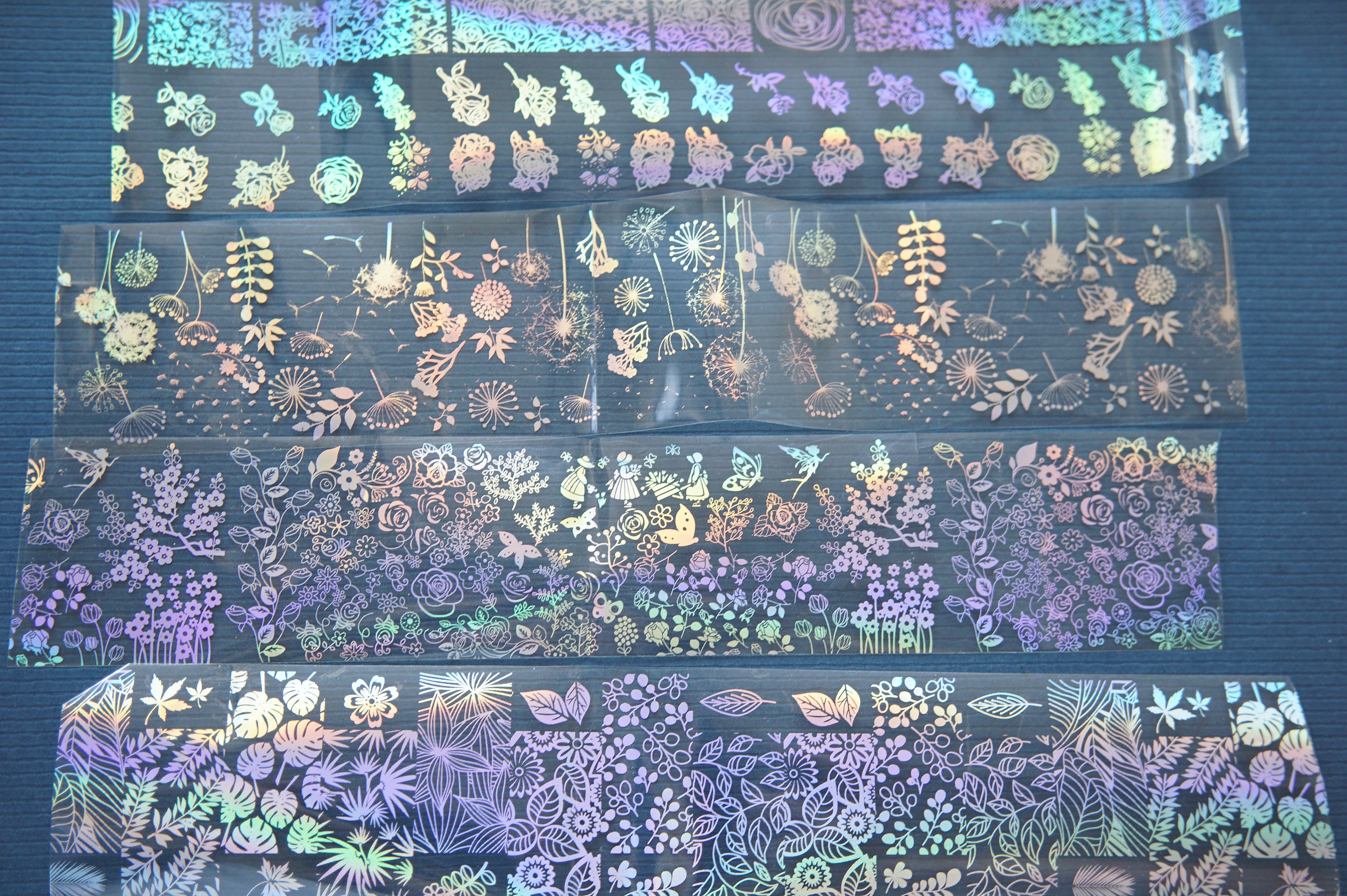 Limited Stock// 7 Holographic Sheets Holo Film for Nail Deco | Etsy