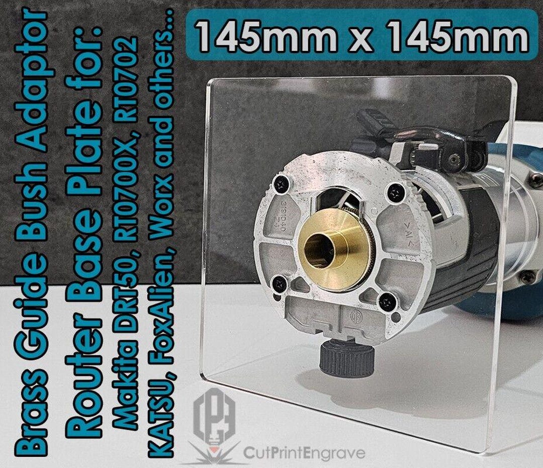 Makita Drt50 Rt0700x..router Trend Brass Guide Bush Adaptor Base Plate ...