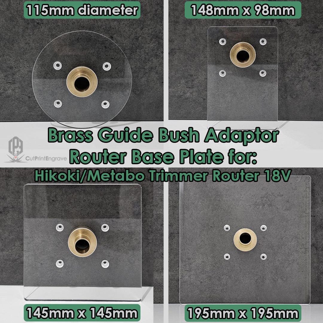 HIKOKI Matabo Router Trimmer Trend Brass Guide Bush Adaptor Base Plate ...