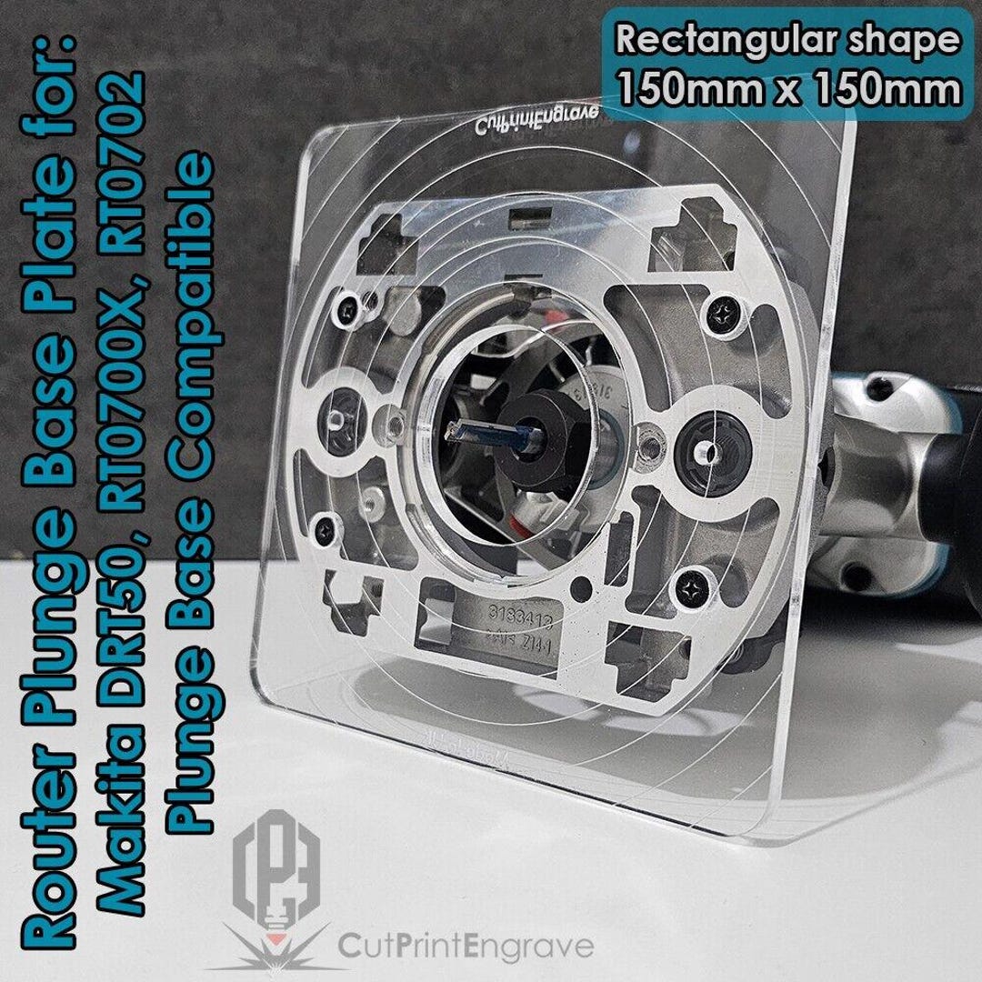 Rectangular Router Plunge Base Plate for Makita DRT50 RT0700X RT0702 ...