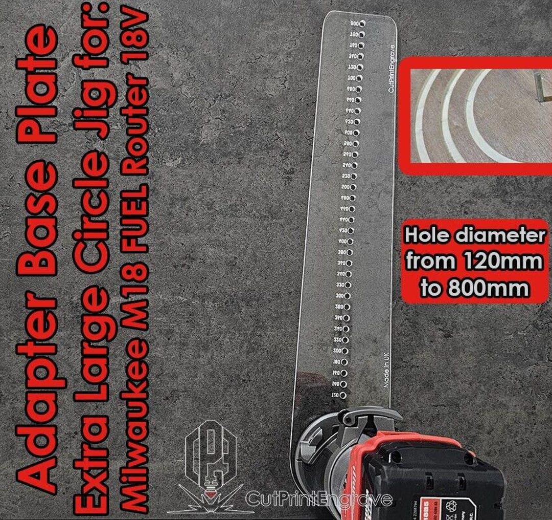 Xlarge Circle Jig Base Plate for Milwaukee M18 Fuel 18v Cordless Plunge ...