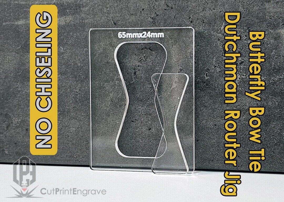 Butterfly Bow Tie Dutchman Router Jig Clear Acrylic 65mm X 24mm No ...