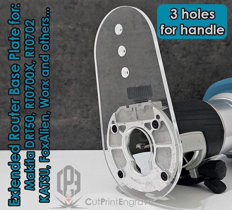 Extended Router Sub Base Plate for Makita Trimmer Router 18v Drt50 ...