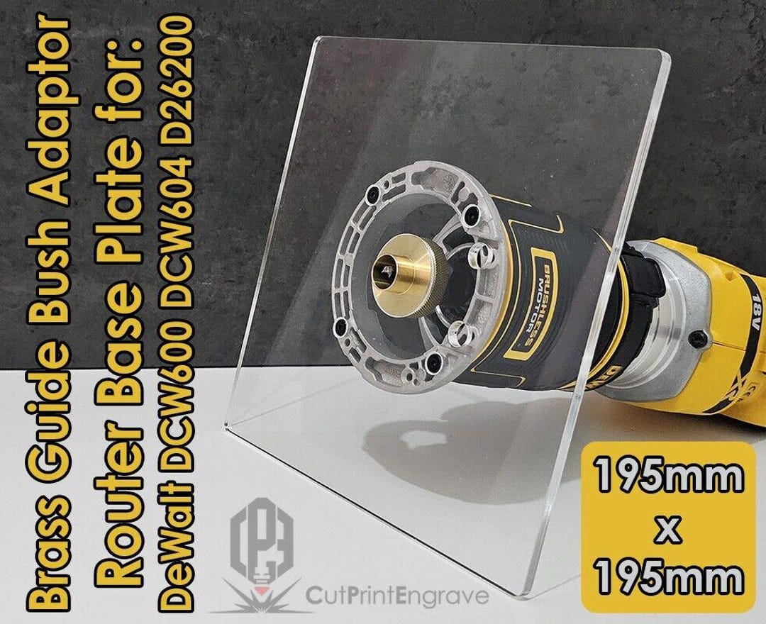 Dewalt Dcw600 Trimmer Router Trend Brass Guide Bush Adaptor Base Plate ...