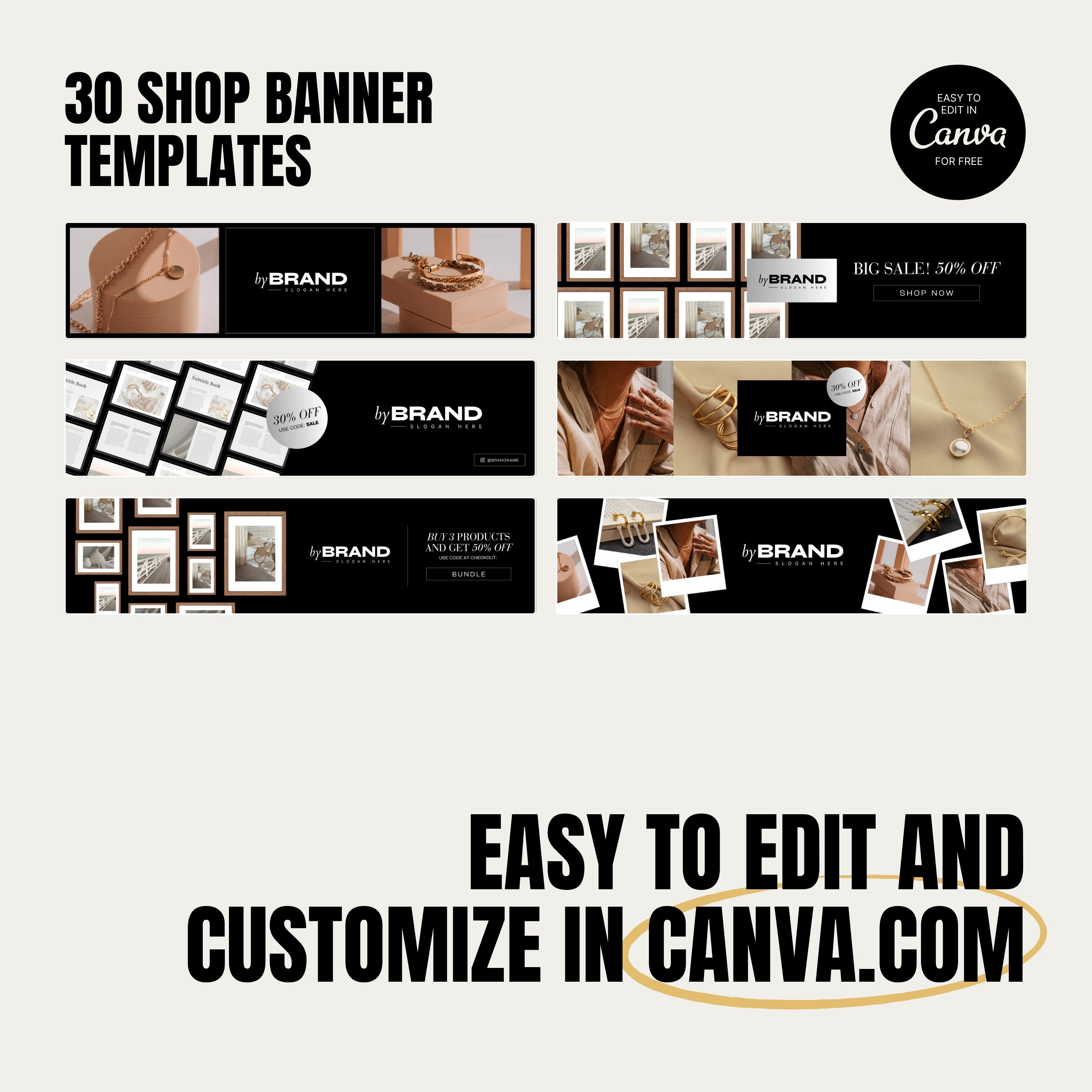 Etsy Banner Template, Etsy Shop Branding Kit, Etsy Canva Template ...