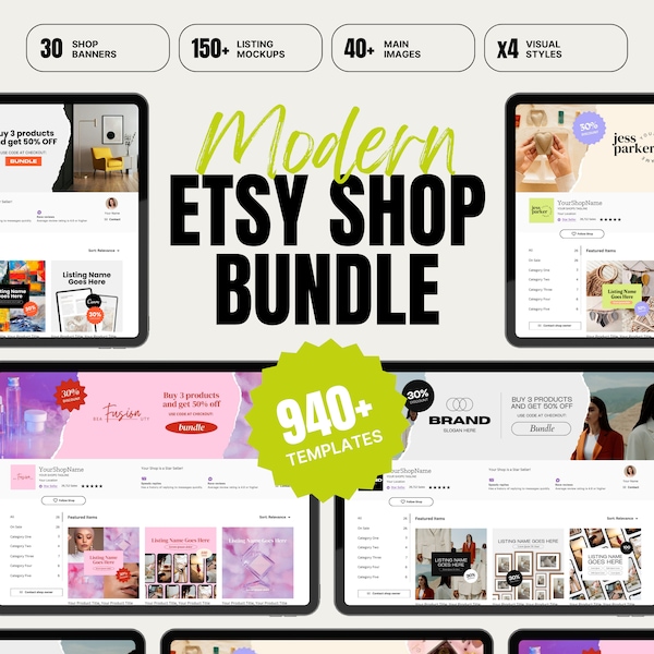Etsy Listing Templates, Etsy Shop Branding Kit, Etsy Canva Template ...