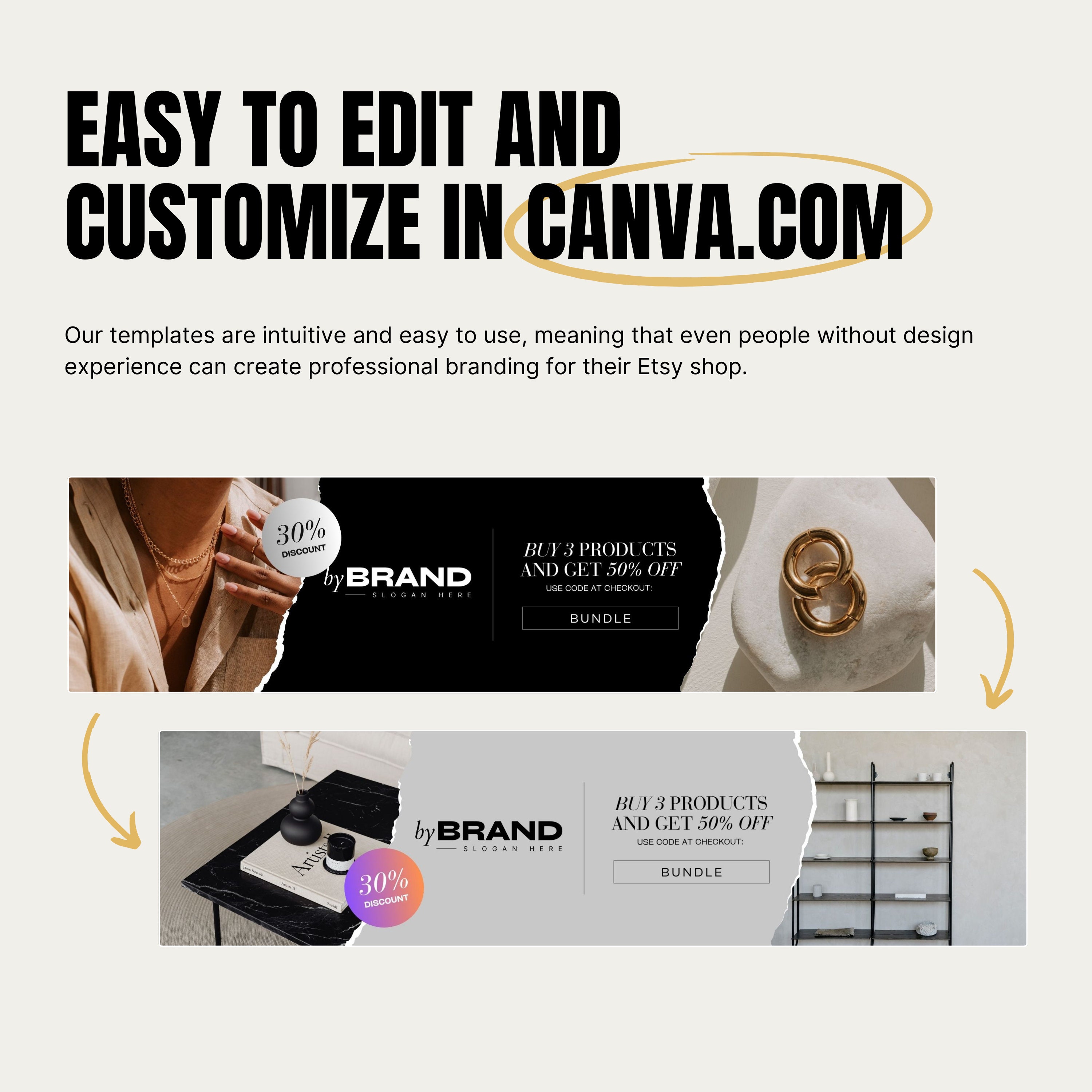 Etsy Banner Template, Etsy Shop Branding Kit, Etsy Canva Template ...