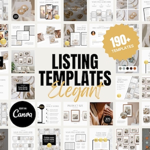Elegant Etsy Shop Kit: 190+ Canva Listing Templates (digital Download ...