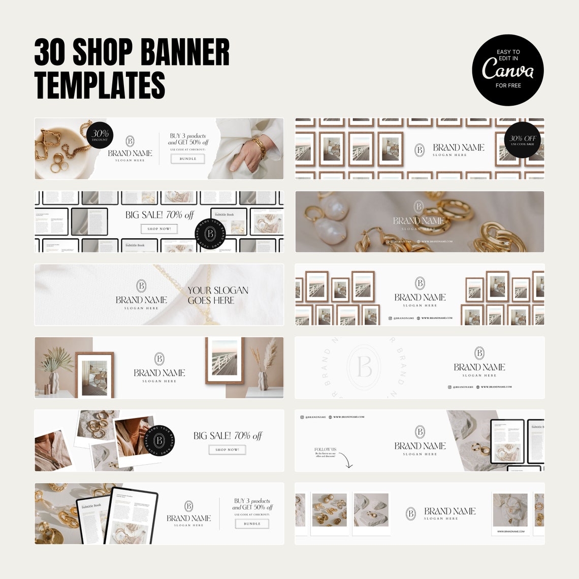 Etsy Banner Template, Etsy Shop Kit, Etsy Canva Template, Etsy Listing ...