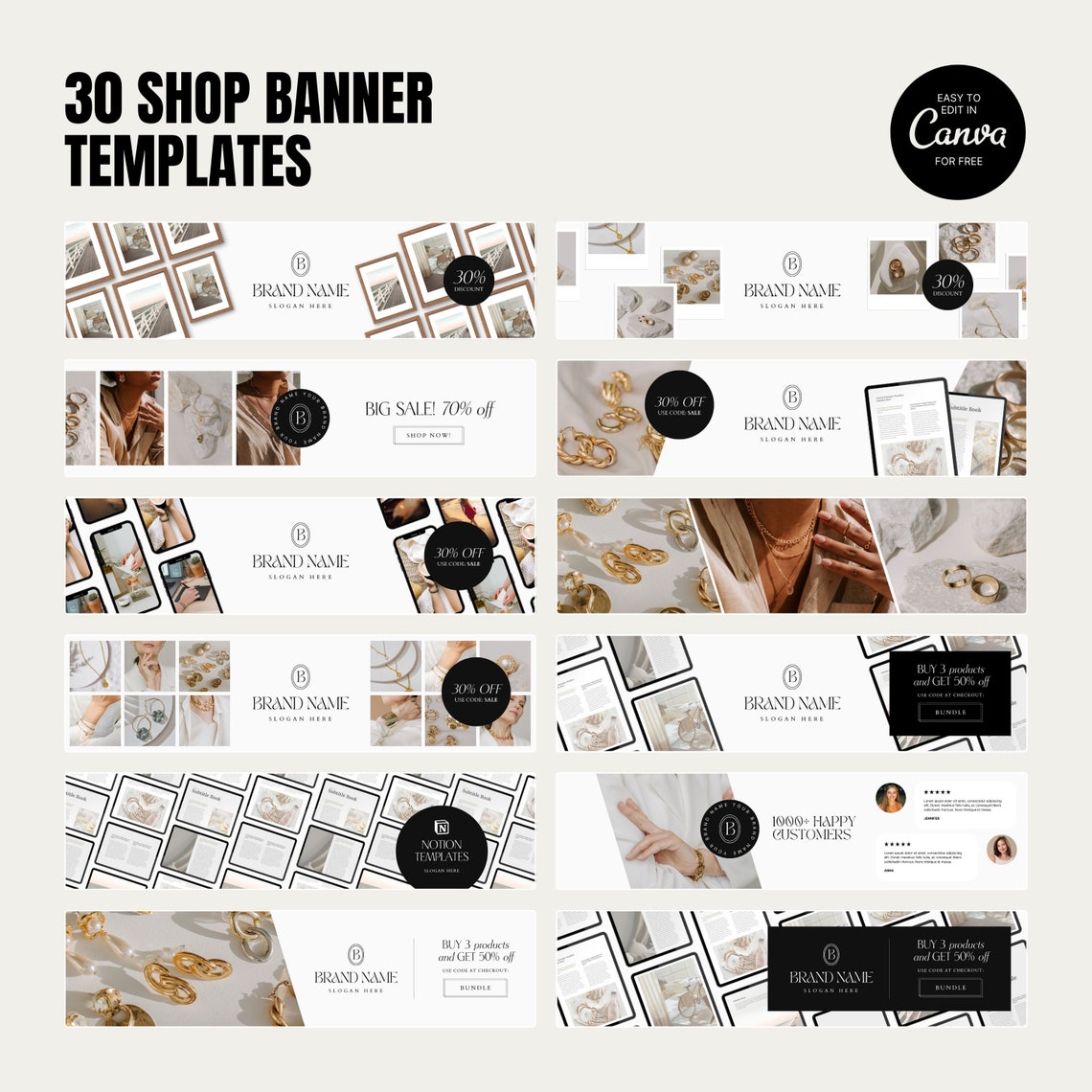 Etsy Banner Template, Etsy Shop Kit, Etsy Canva Template, Etsy Listing ...