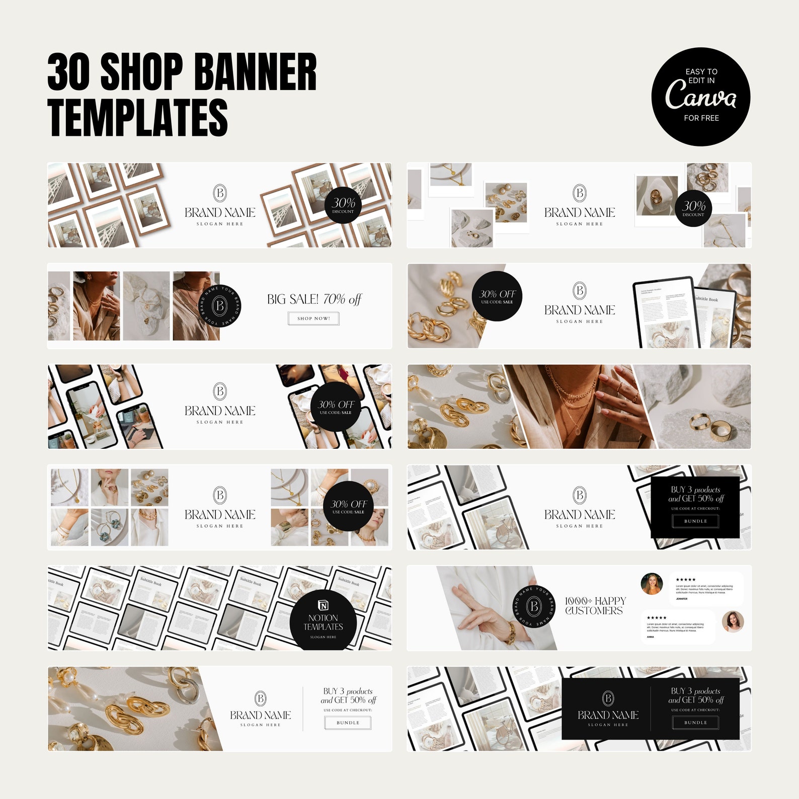 Etsy Banner Template, Etsy Shop Kit, Etsy Canva Template, Etsy Listing ...