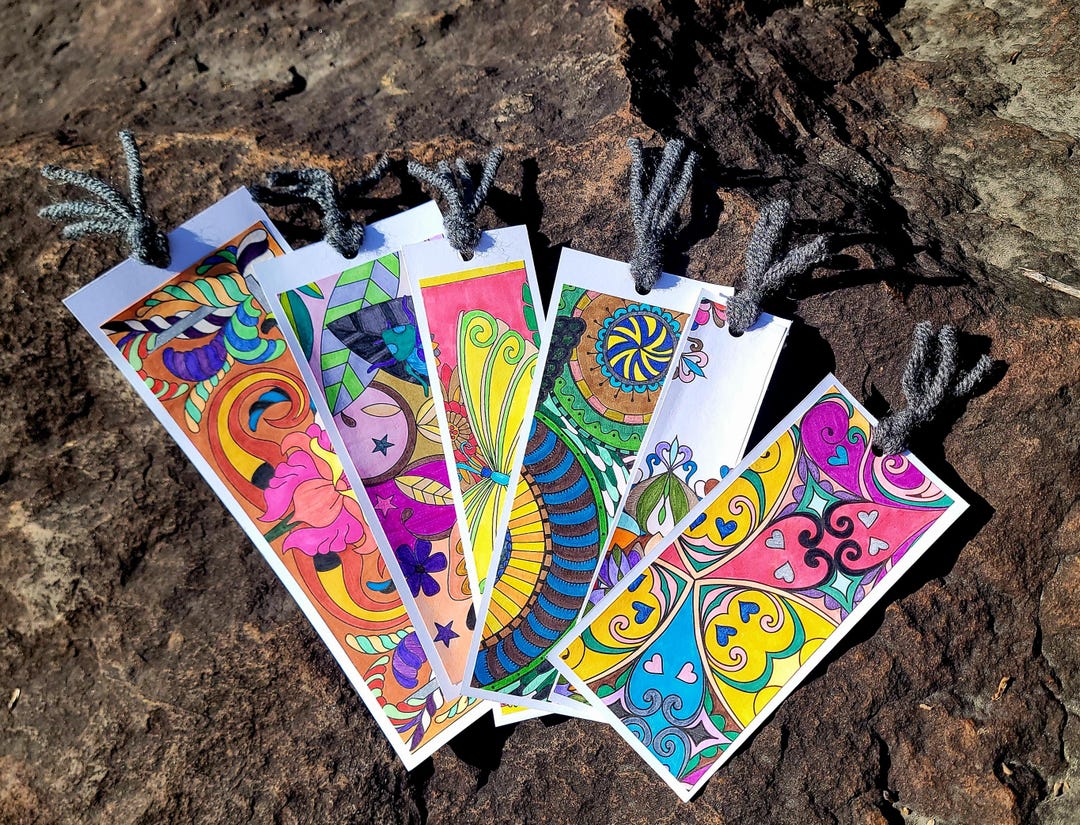 Handmade, Hand Colored Paper Bookmark - Etsy