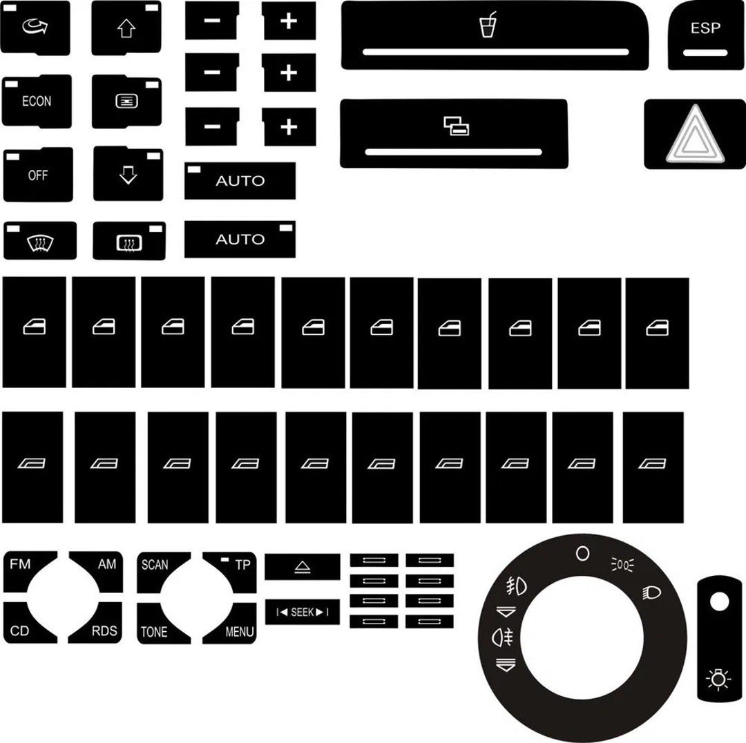 Fit Audi A4 B6 B7 2002-2007 Set of Vinyl Stickers Button Repair Set of ...