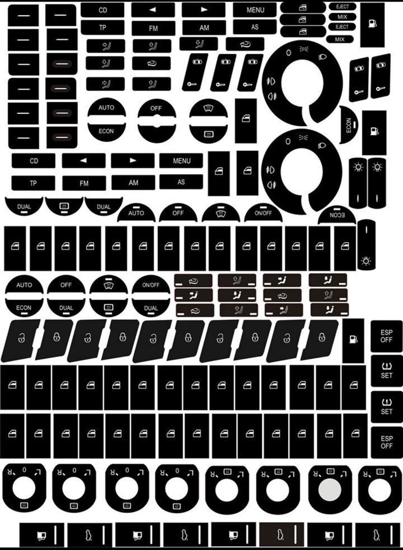 Vw Fit Button Repair Stickers for Volkswagen Passat B6/ Touran/ Golf ...