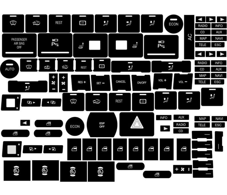 Fit Button Repair Stickers for Volkswagen Touareg R5 AC Climate Control ...