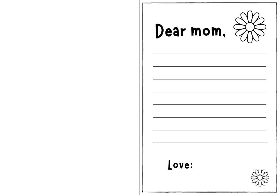 Mother's Day Card Template to Color - Etsy