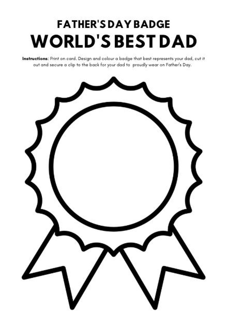 Father's Day "best Dad" Badge Template - Etsy