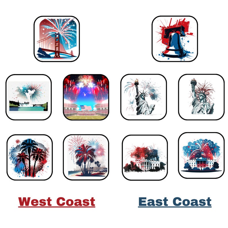 4th of July Watercolor Clipart Bundle, Independence Day, USA, PNG ...