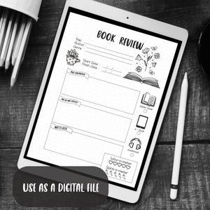 Reading Journal PRINTABLE Journal Page Planner Page Bookclub Book ...