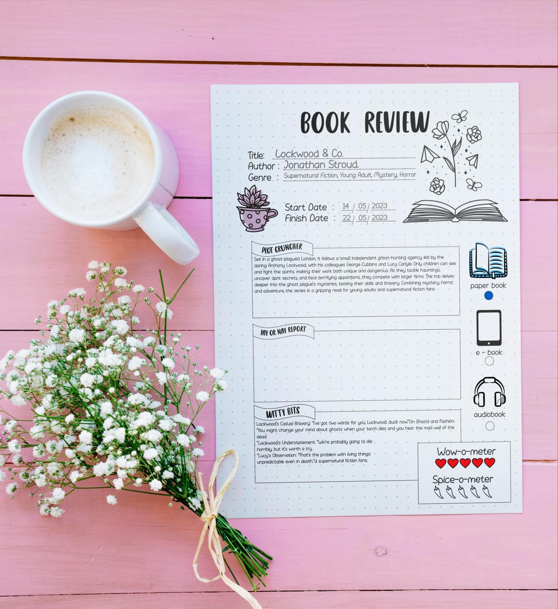 Reading Journal PRINTABLE Journal Page Planner Page Bookclub Book ...