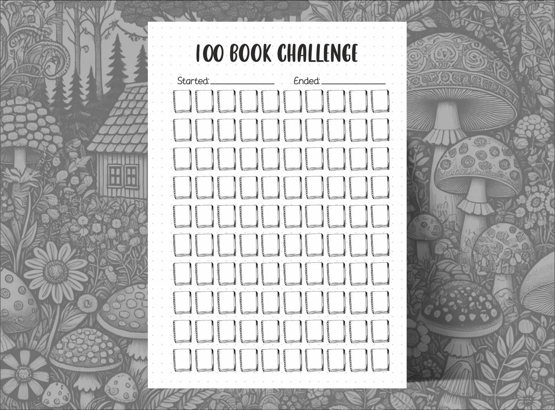 100 Book Reading Challenge PRINTABLE Journal Page Reading Tracker ...