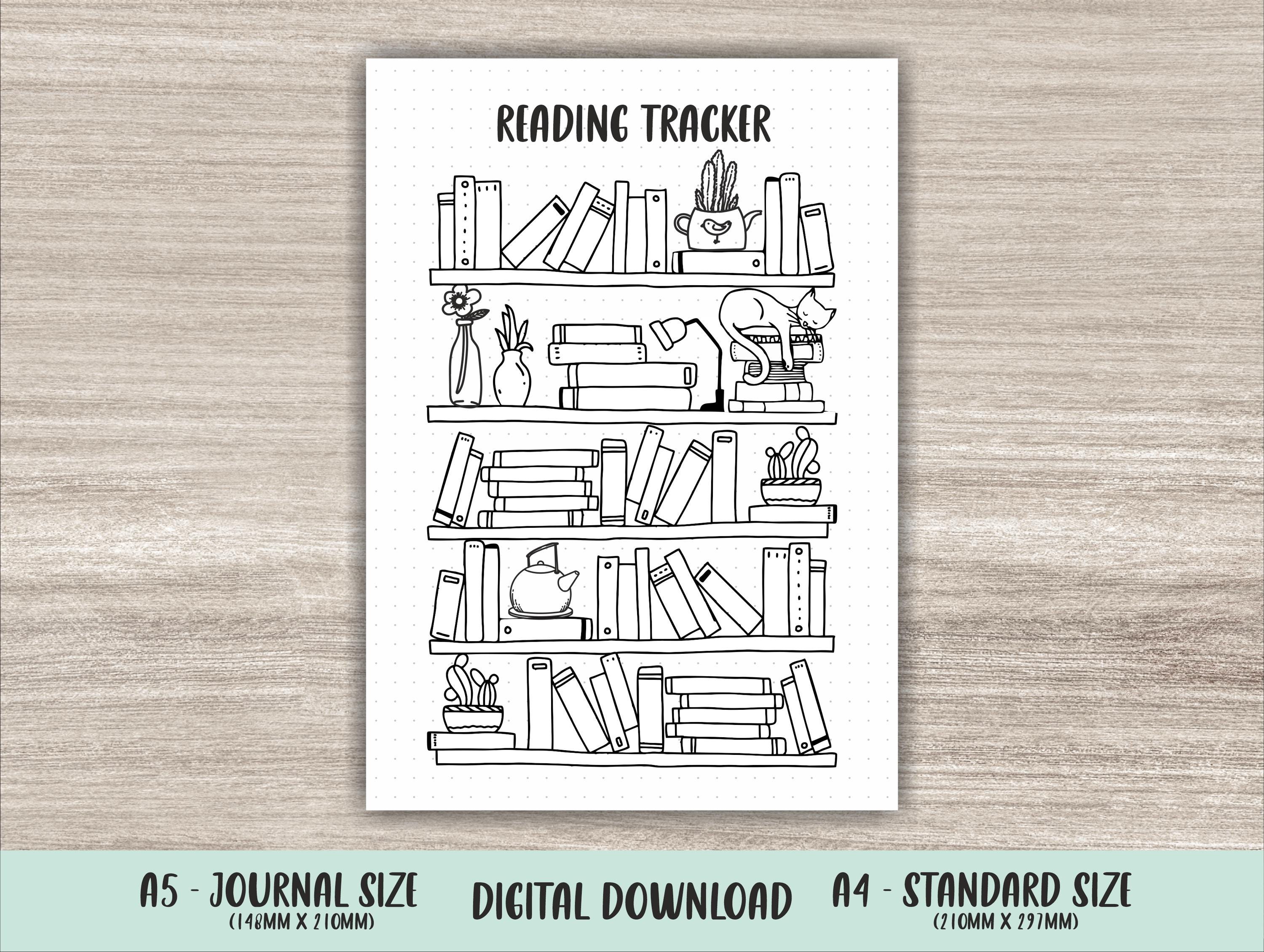 Bookshelf Reading Tracker PRINTABLE Journal Page Reading Log Book ...