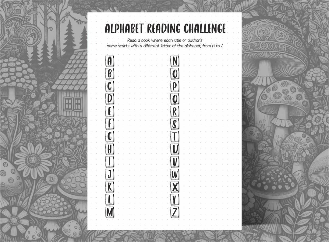 Buy Alphabet Reading Challenge PRINTABLE Journal Page Reading Tracker ...