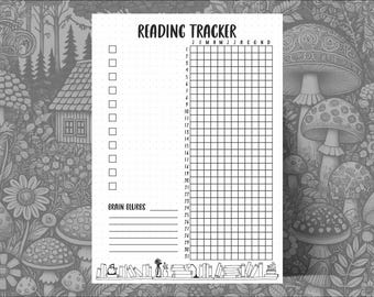 Bookshelf Reading Tracker PRINTABLE Journal Page Reading Log Book ...