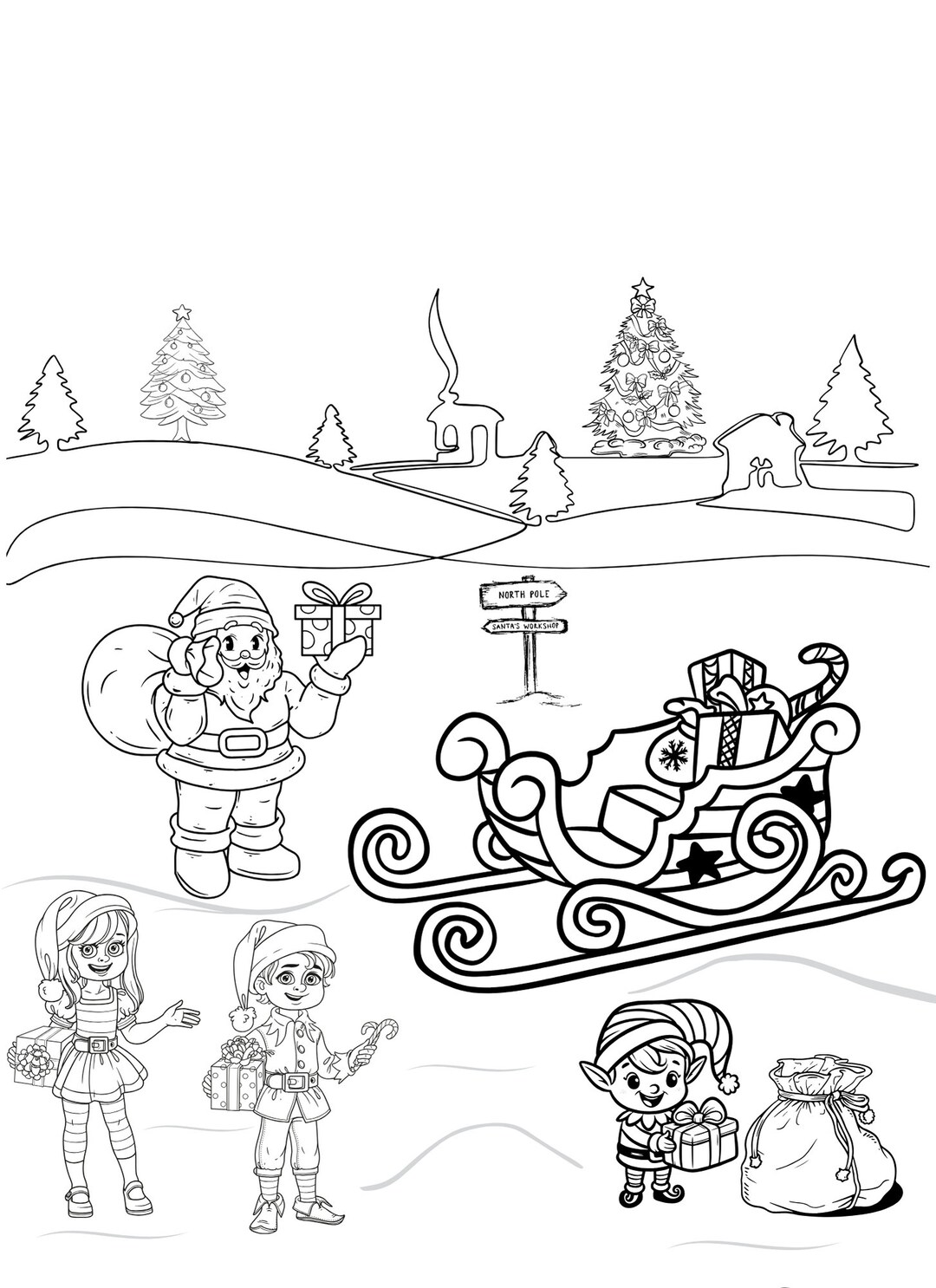 Christmas Themed Coloring Book - Etsy
