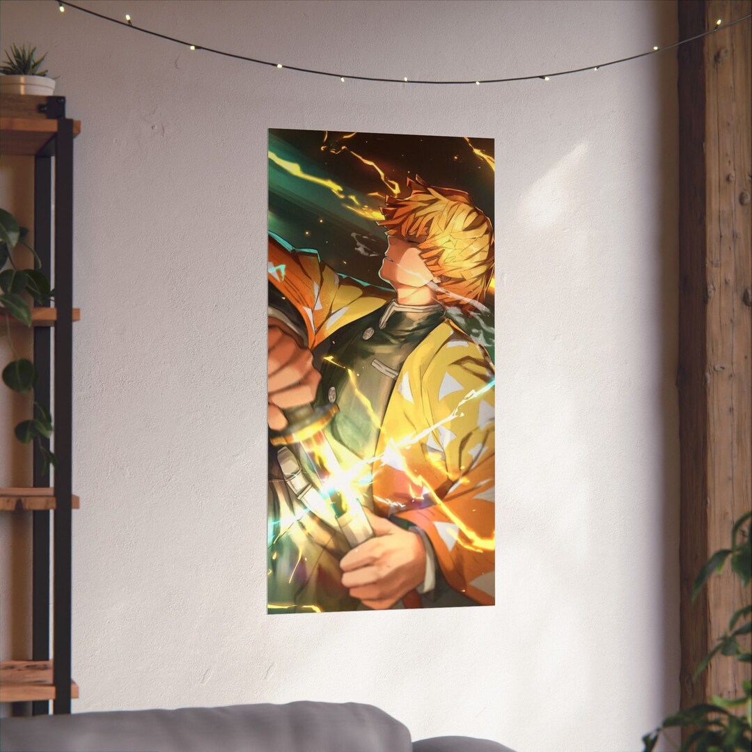 Zenitsu Demon Slayer Poster Print Ideal Anime and Manga Gift Yellow ...
