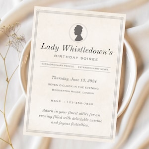 Bridgerton Party Invitation | Digital Download | Fully Editable ...
