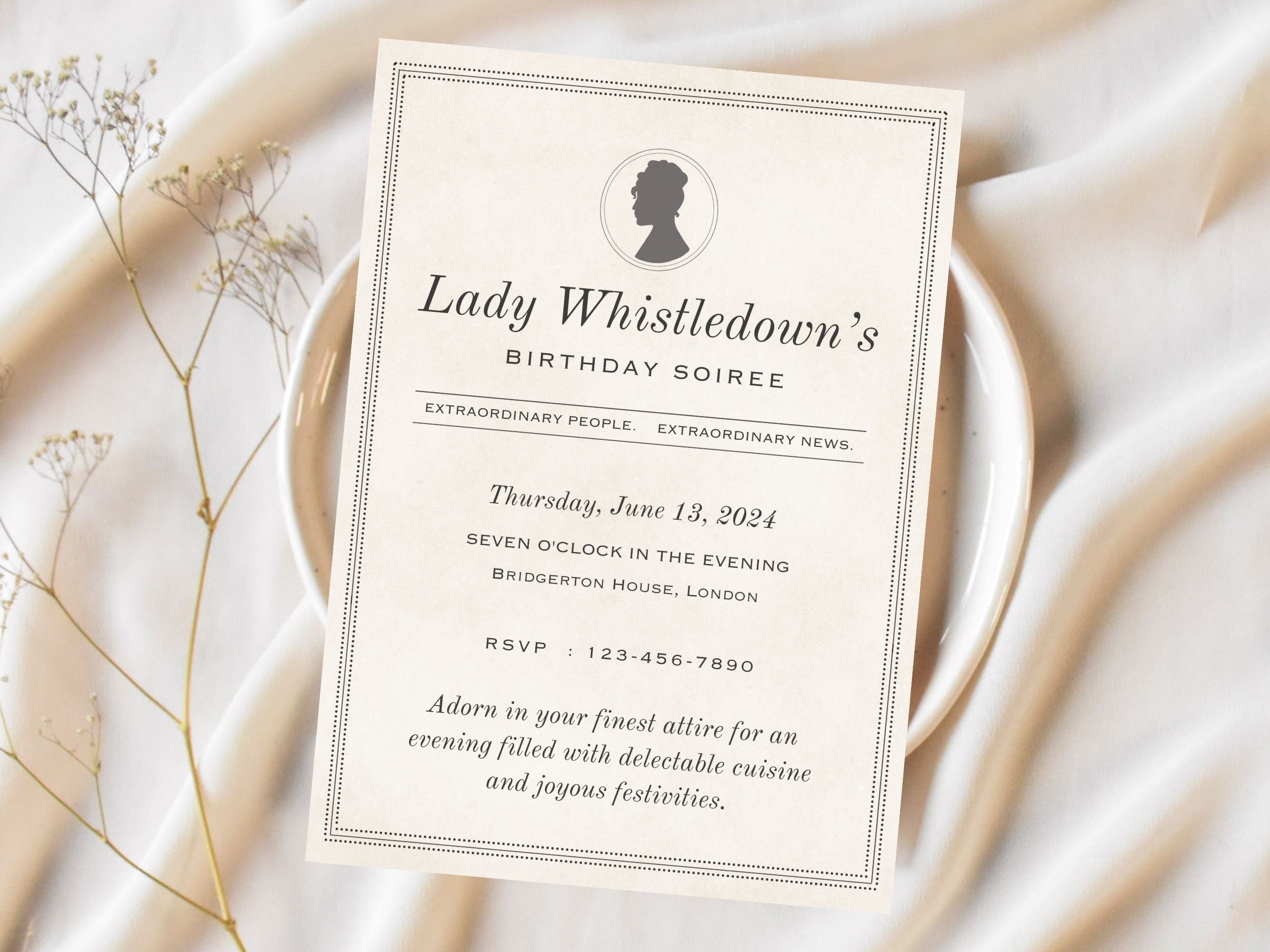 Bridgerton Party Invitation | Digital Download | Fully Editable ...