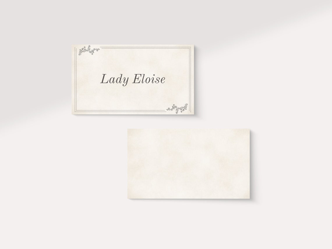 Bridgerton Name Cards Food Labels | Digital Download | Editable ...