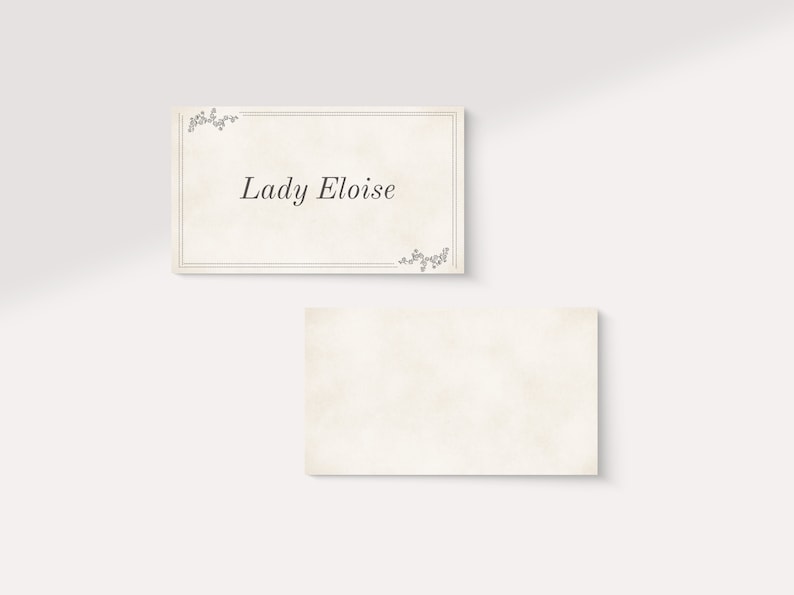 Bridgerton Name Cards Food Labels | Digital Download | Editable ...