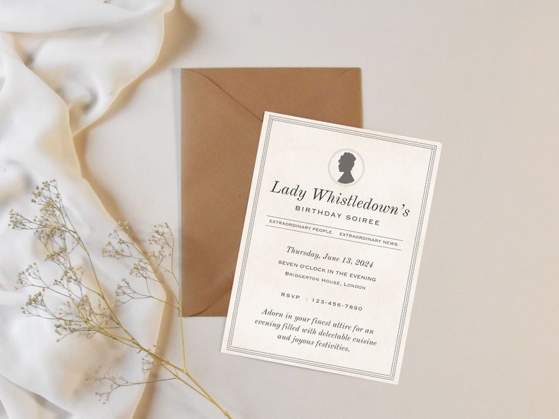 Bridgerton Party Invitation | Digital Download | Fully Editable ...