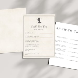 Bridgerton Party Game Card | Digital Download | Fully Editable Template ...