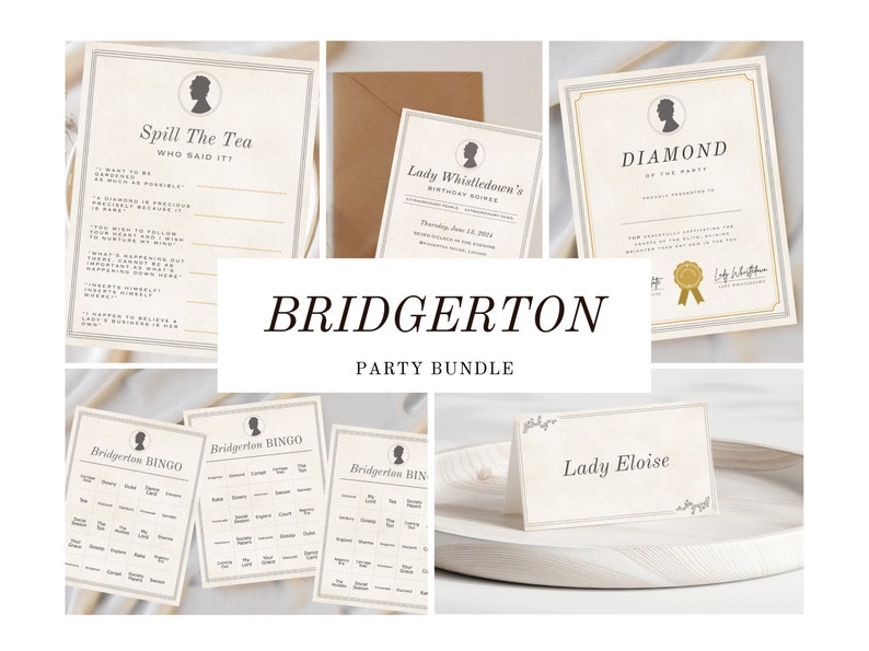 Bridgerton Party Bundle | Digital Download | Fully Editable Templates ...