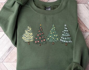 Green Tree Christmas Sweater, Christmas Sweater, Christmas Crewneck ...
