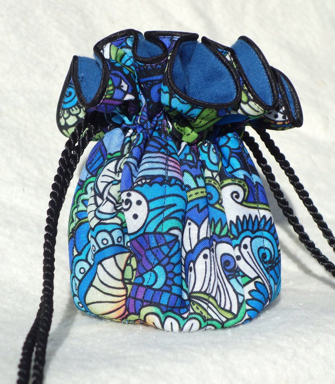 Anti Tarnish Jewelry Pouch in Stenciled Blue Tones - Etsy