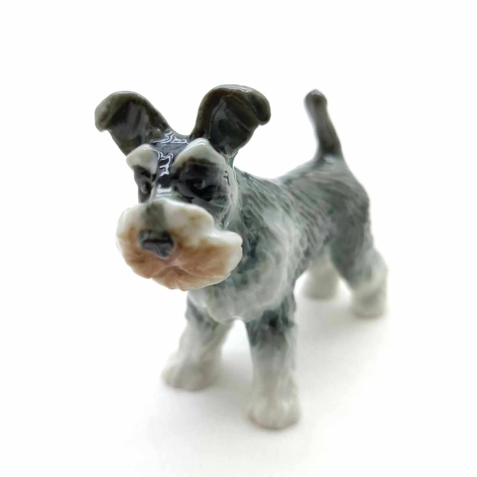 Set of 4 Schnauzer Dog Figurine Ceramic Animal Statue | Etsy