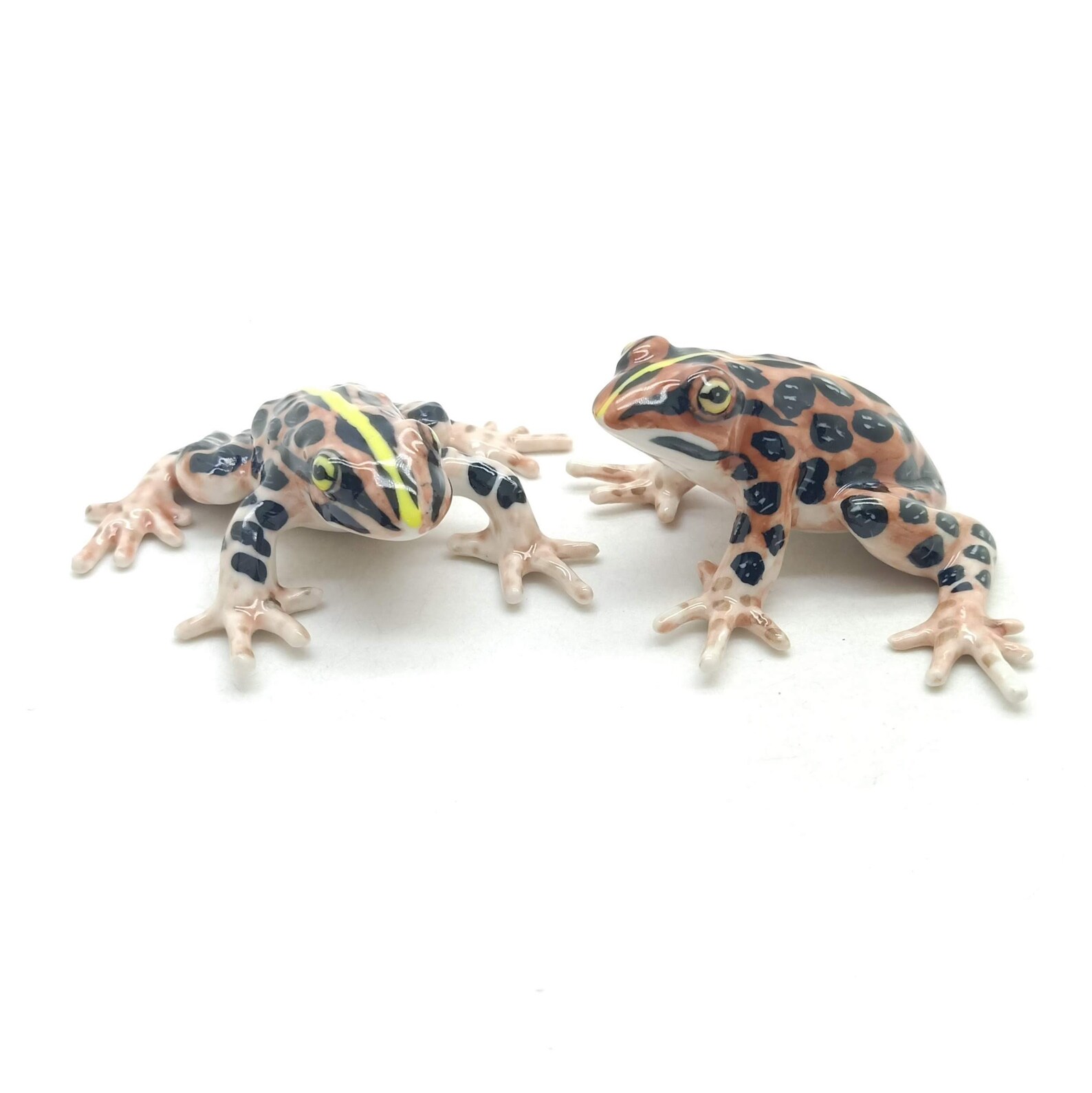 Set of 2 Frog Ceramic Figurine Animal Brown Forest Mating | Etsy