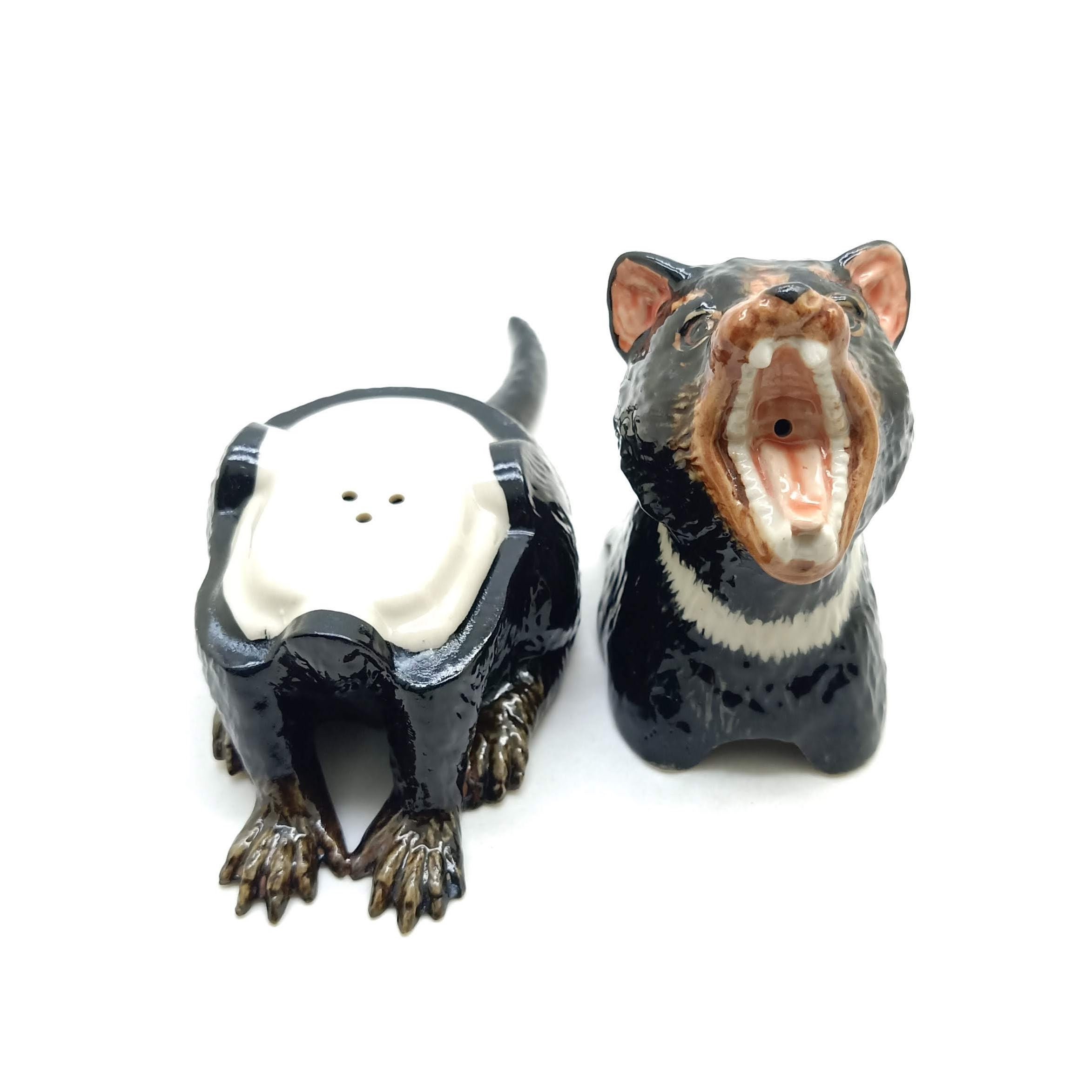 Tasmanian Devil Bear Ceramic Figurine Animal Salt Pepper - Etsy