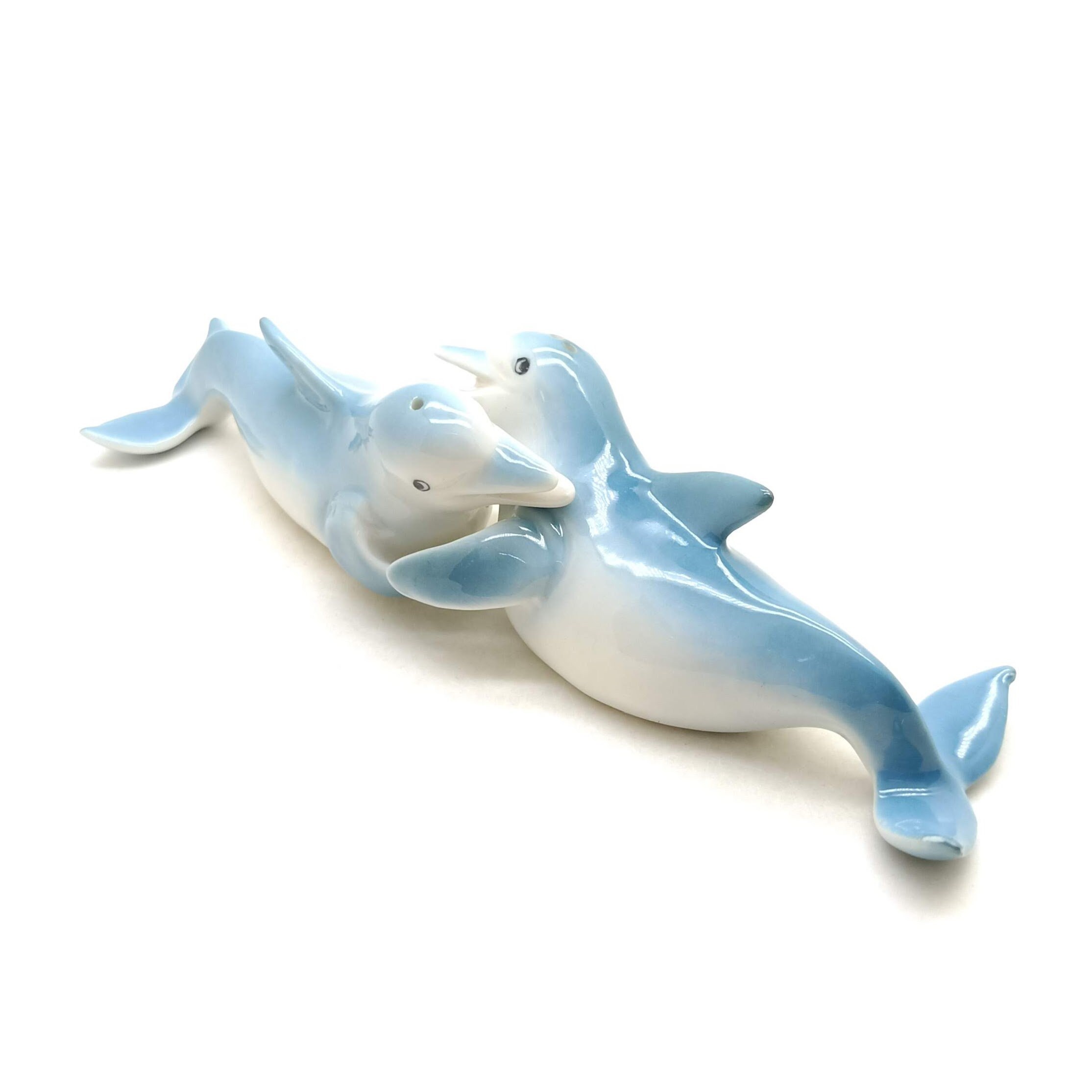 Set of 2 Dolphin Fish Figurine Ceramic Animal Statue Kitchen | Etsy