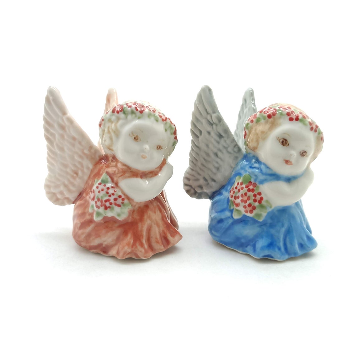 Angel Ceramic Figurine Miniature With Wings Statue | Etsy